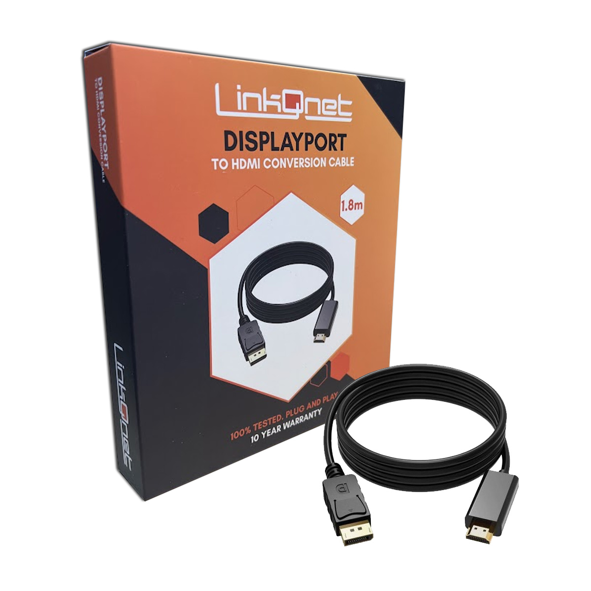 LinkQnet 1.8m 4K DisplayPort 1.2 Male to HDMI Male Cable - HugePC Computer Distributors